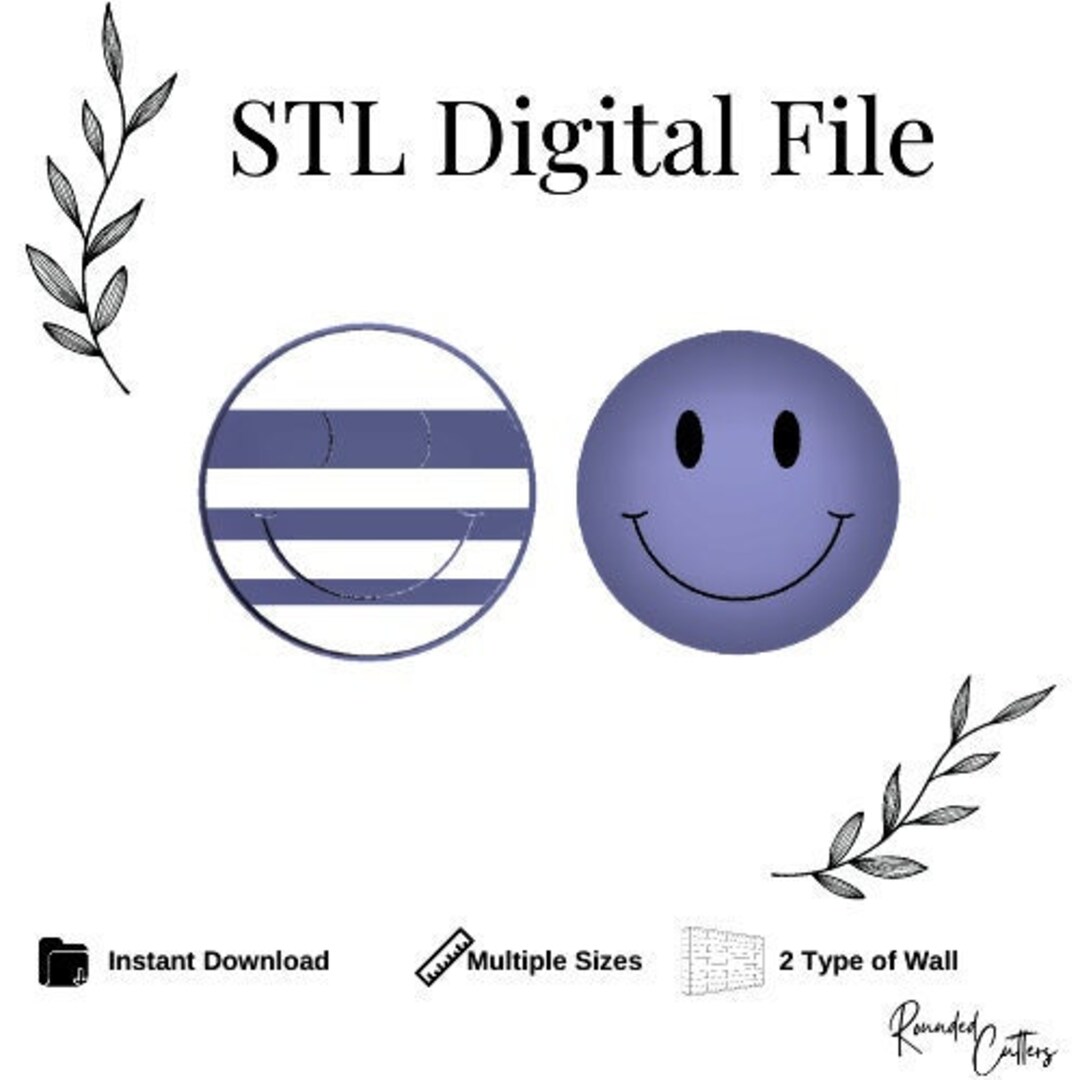 Smiley Face Trinket Dish Polymer Clay Cutter, Digital STL File, 2 ...