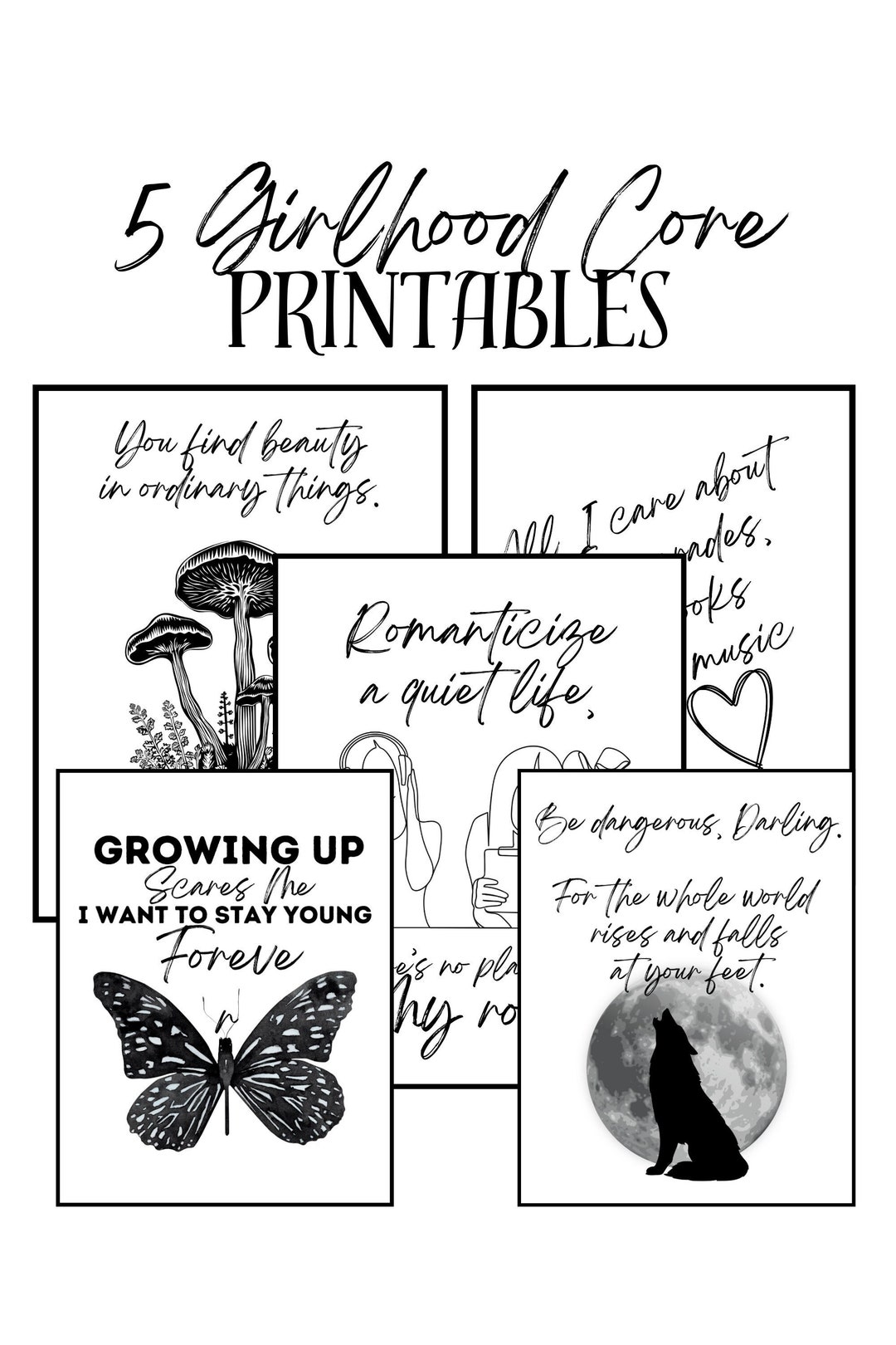 Girlhood Core Decore Printables - Etsy