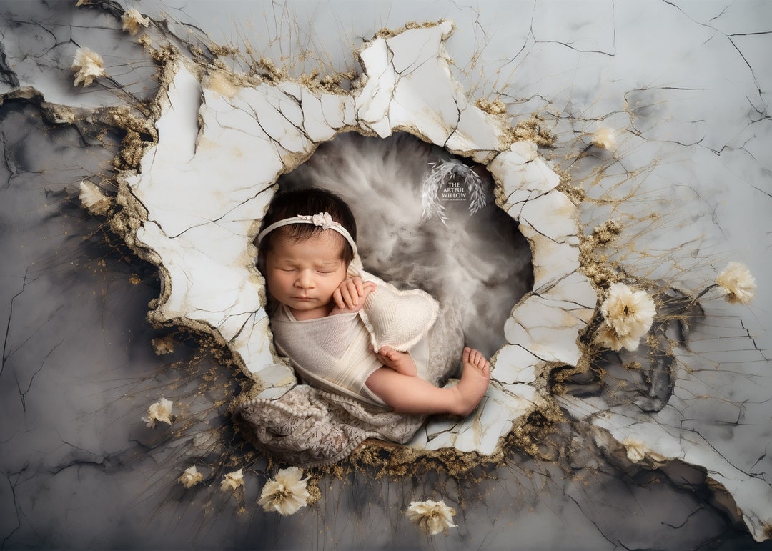 Smashed Marble Newborn Digital Backdrop - Etsy