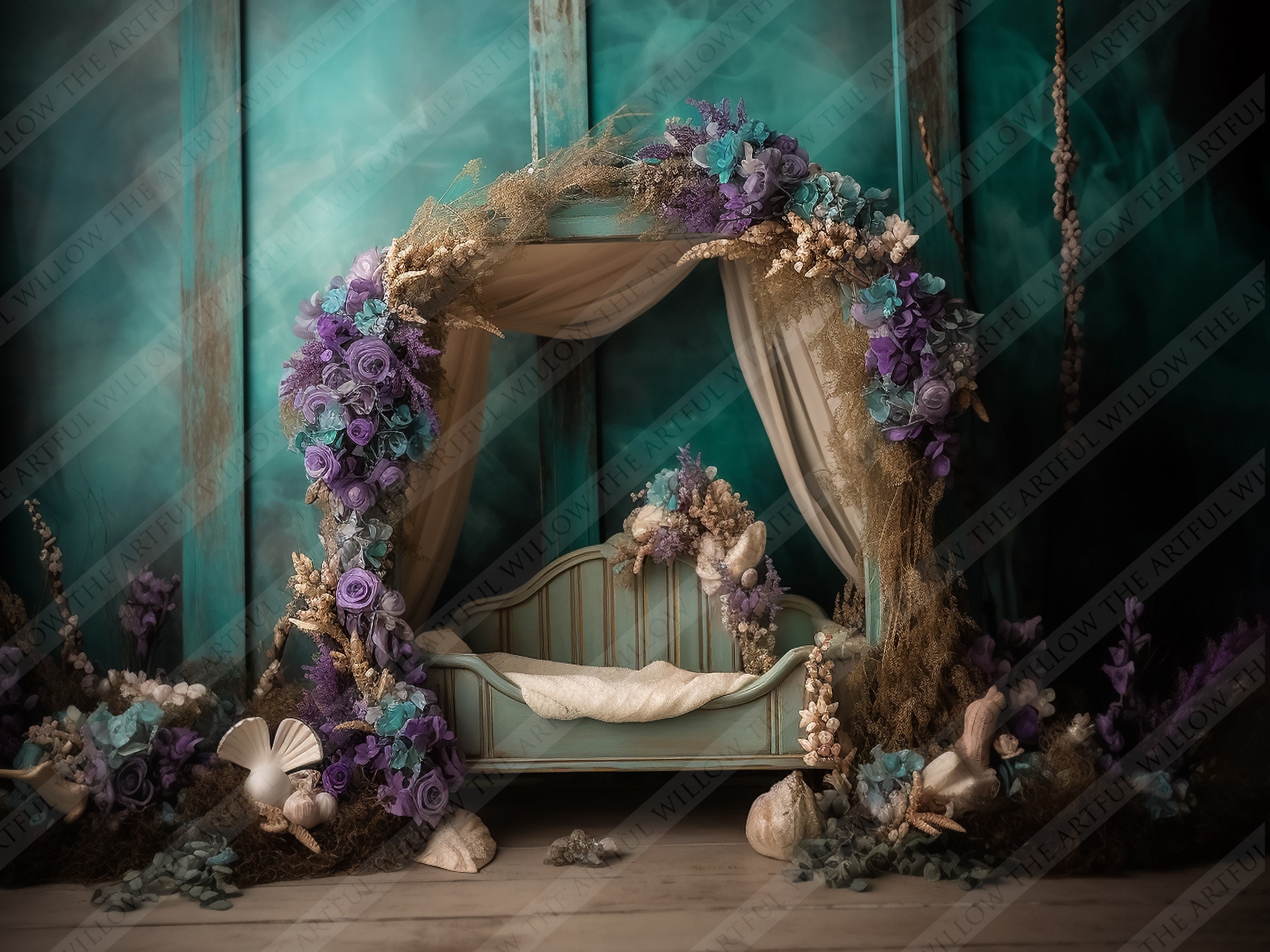 The 'ariel' Digital Backdrop and Tail Overlay BUNDLE - Etsy