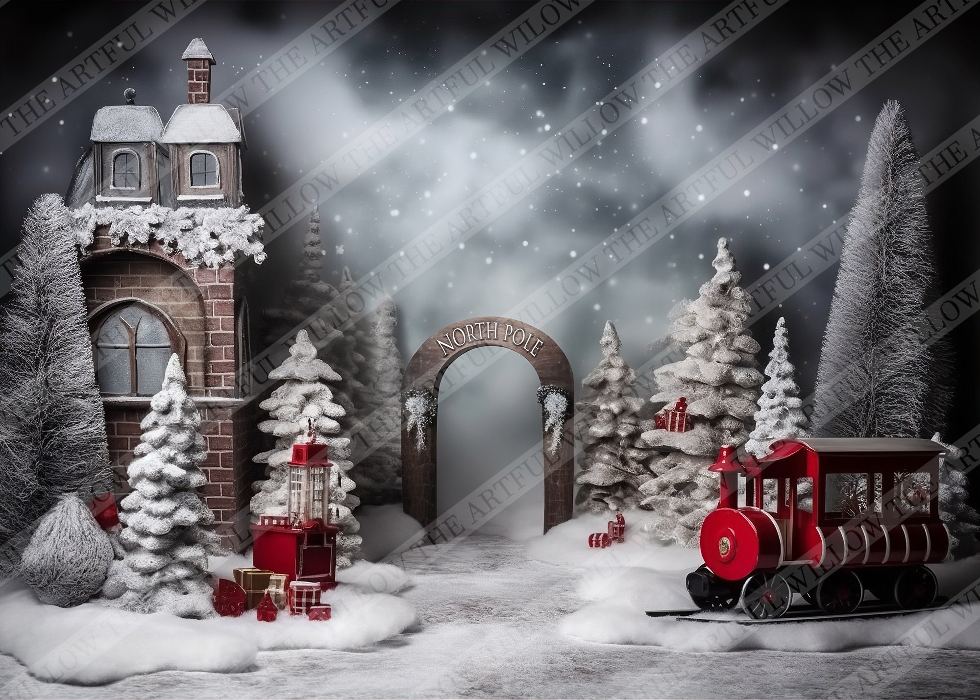 The 'nick' Digital Backdrop Collection SET OF 5 Stunning Festive Model ...
