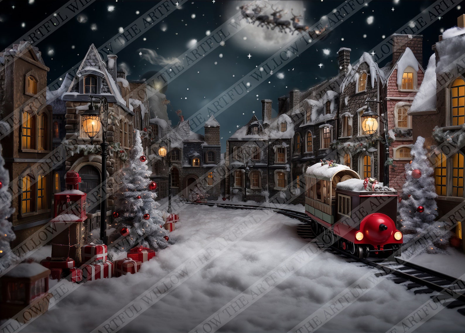 The 'nick' Digital Backdrop Collection SET OF 5 Stunning Festive Model ...