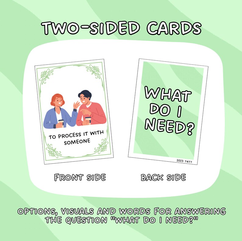 What Do I Need Therapy Card Deck, 99 Printable Cards, Self Help Cards ...