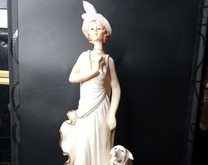 Vintage Giovanni Collection Woman Walking Dog 15" Tall - Etsy