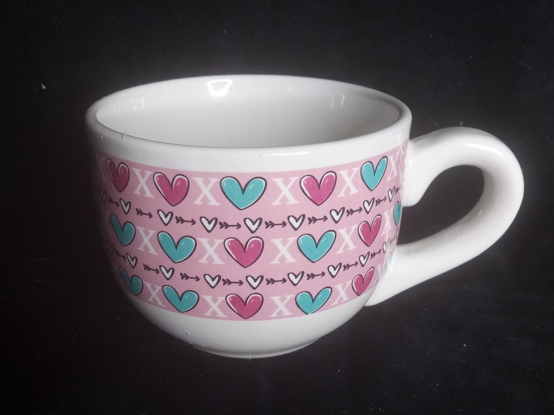 Red, Green, White Hearts W/x's & Arrows Mug, Dan Dee International Like ...