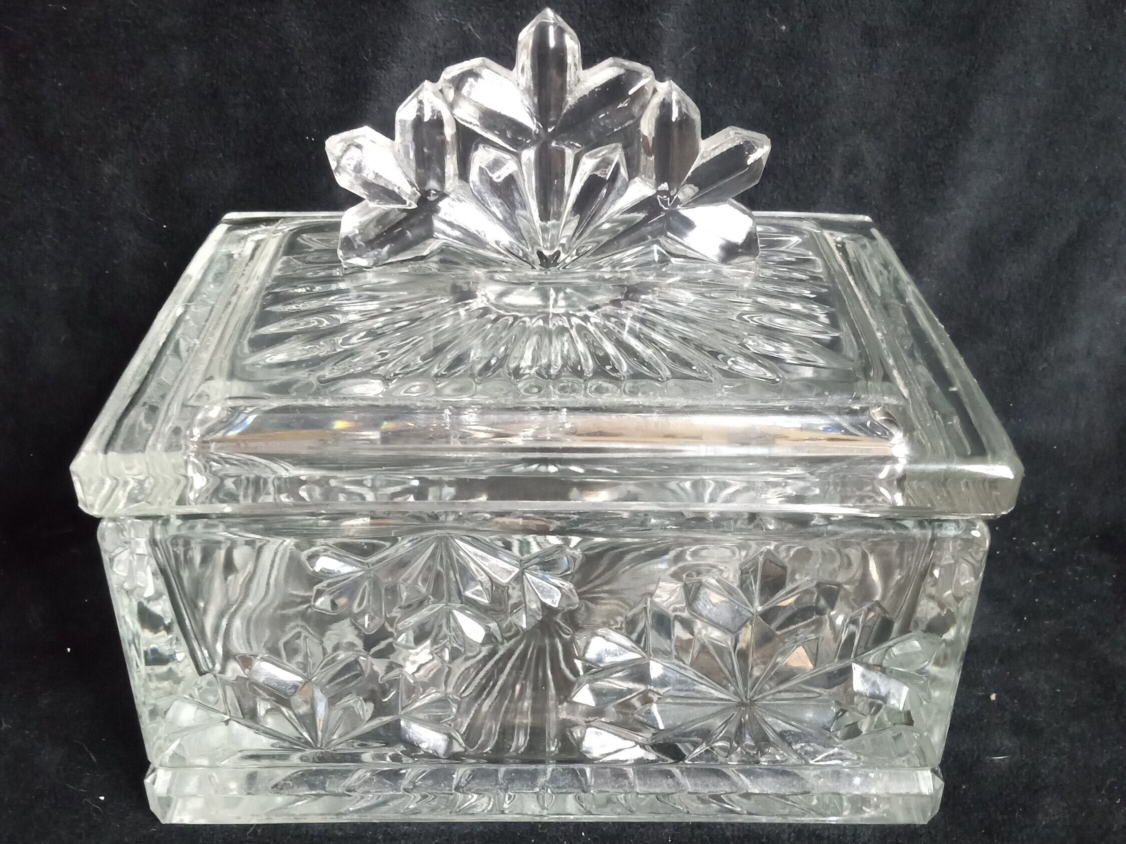 Snowflake Covered Glass Box Holiday Magic Candy Dish by Luminarc - Etsy