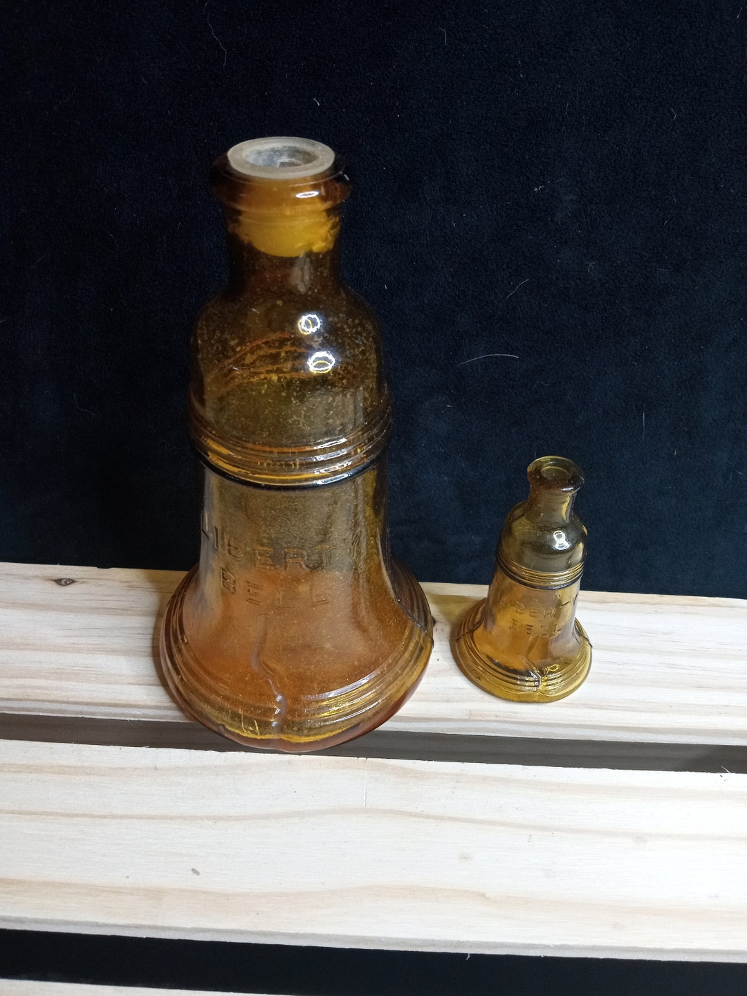 Vintage Wheaton Glass Miniature Liberty Bell Bottle; Light Amber ...