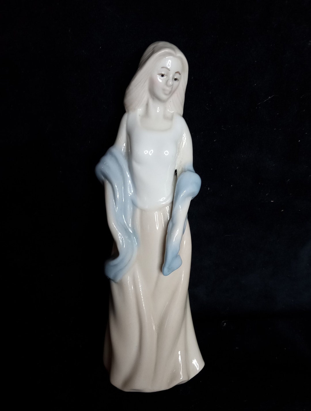 Vintage Janbo Porcelain Lady Figurine Hand-painted With A Blue - Etsy