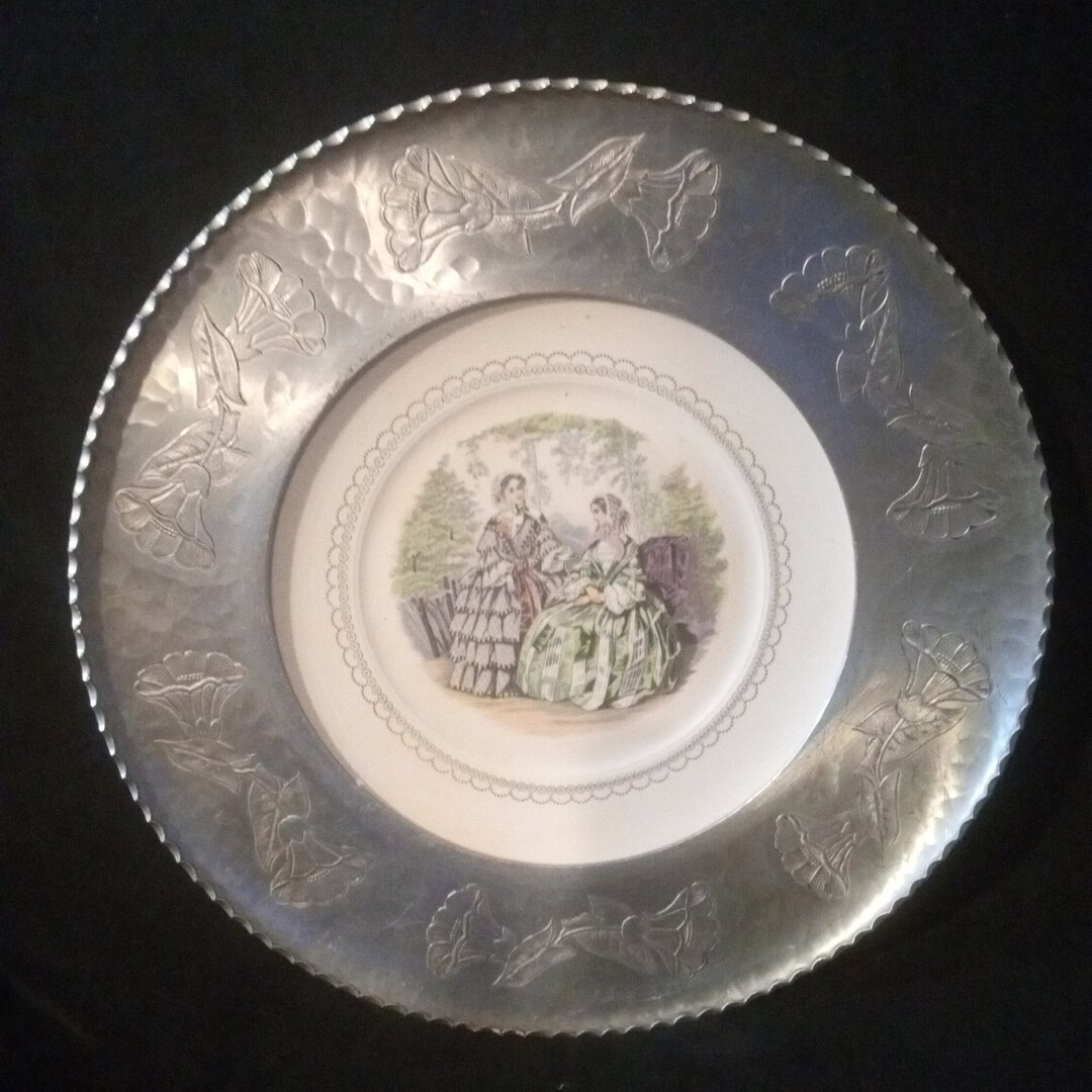 Vintage Wrought Farberware Pewter With Victorian Plate USA 16.5 Inch ...