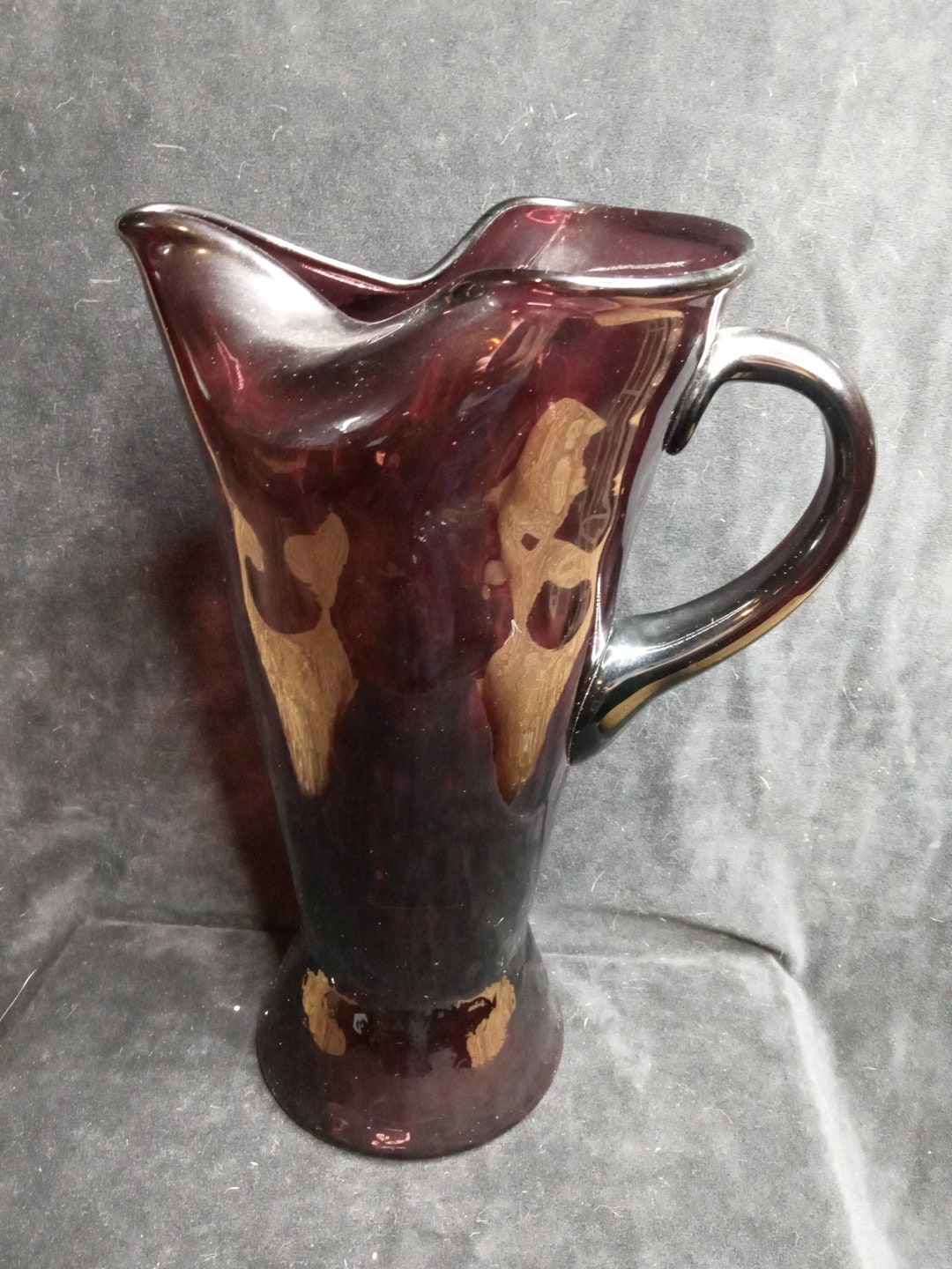 60s Vintage Amethyst Purple Art Glass Pitcher 12 - Etsy