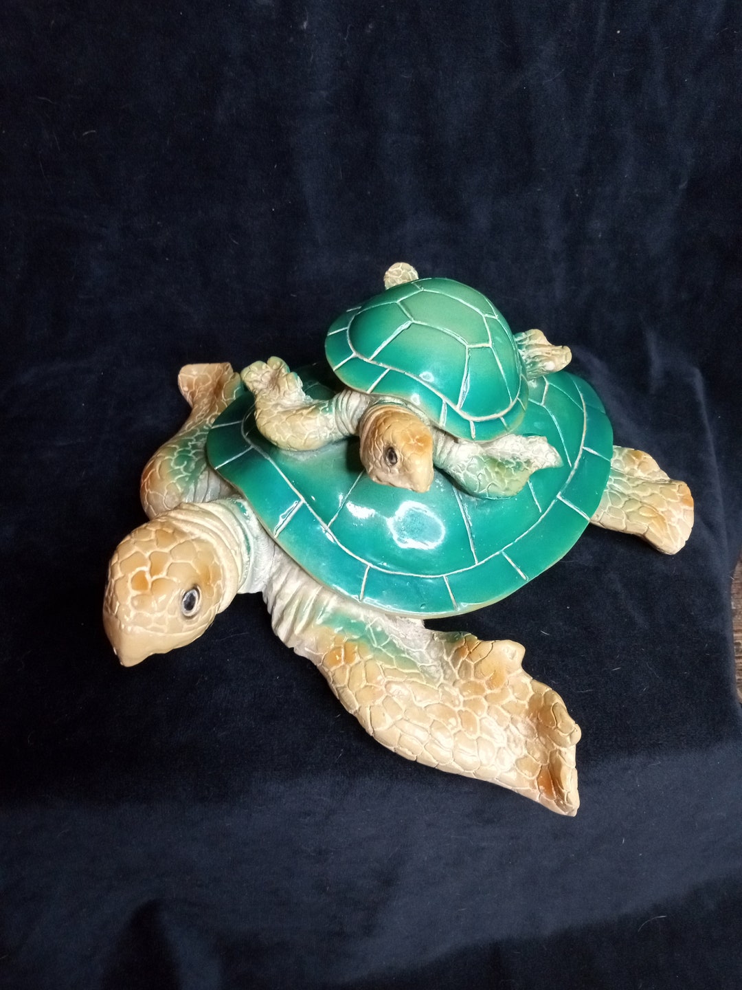 Sea Turtle Decor 10" X 10" With Baby Turtle on Back - Etsy