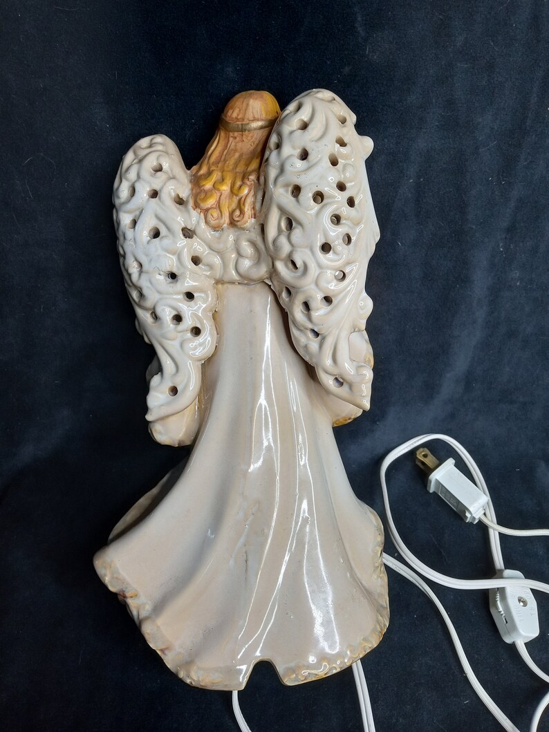 10" Vintage Illuminated Angel Figurine - Etsy