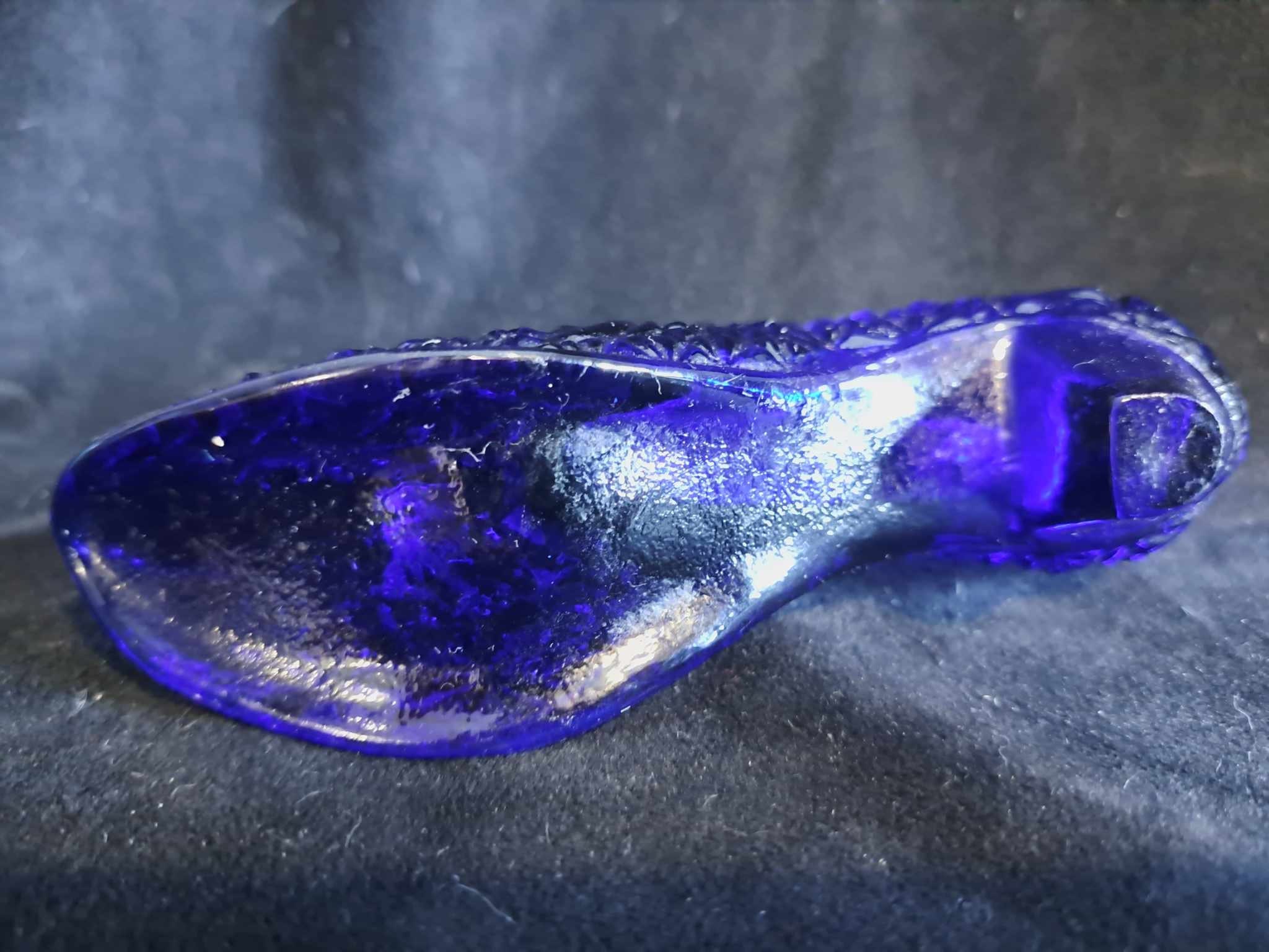 Fenton Glass Cobalt Blue Shoe 3 Excellent Condition - Etsy
