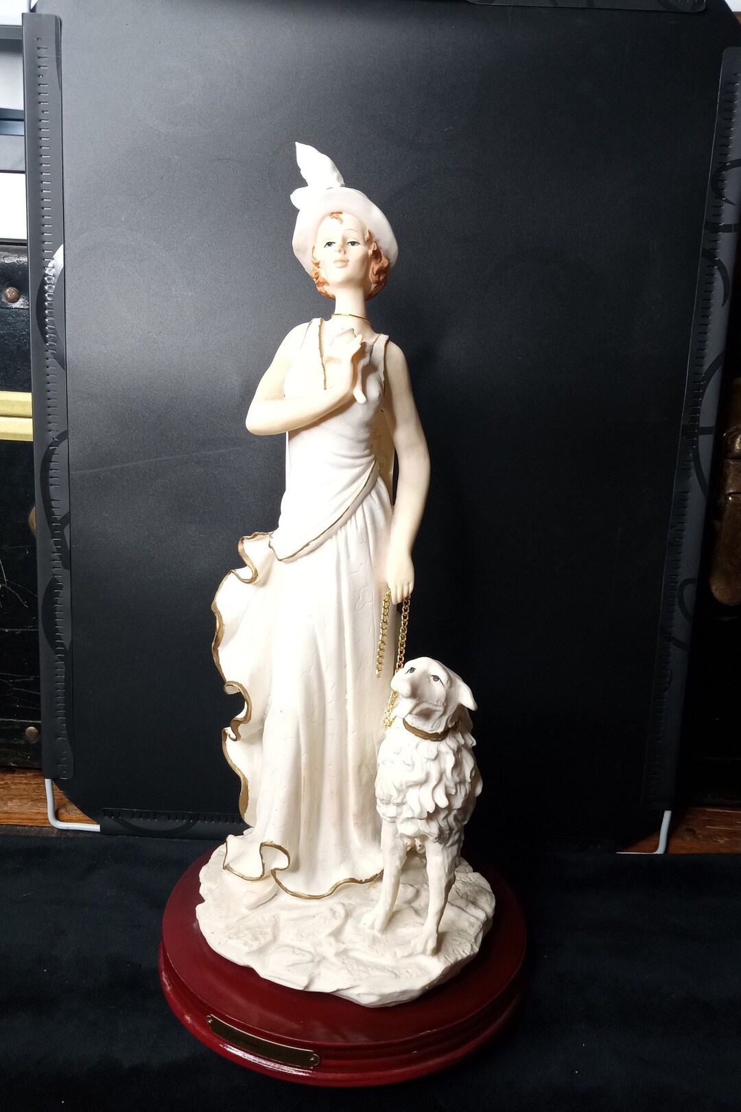 Vintage Giovanni Collection Woman Walking Dog 15 Tall - Etsy