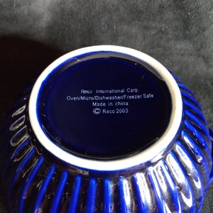 VTG Reco Blue Ribbed Ceramic 6.25" Casserole Dish With Handle - Etsy