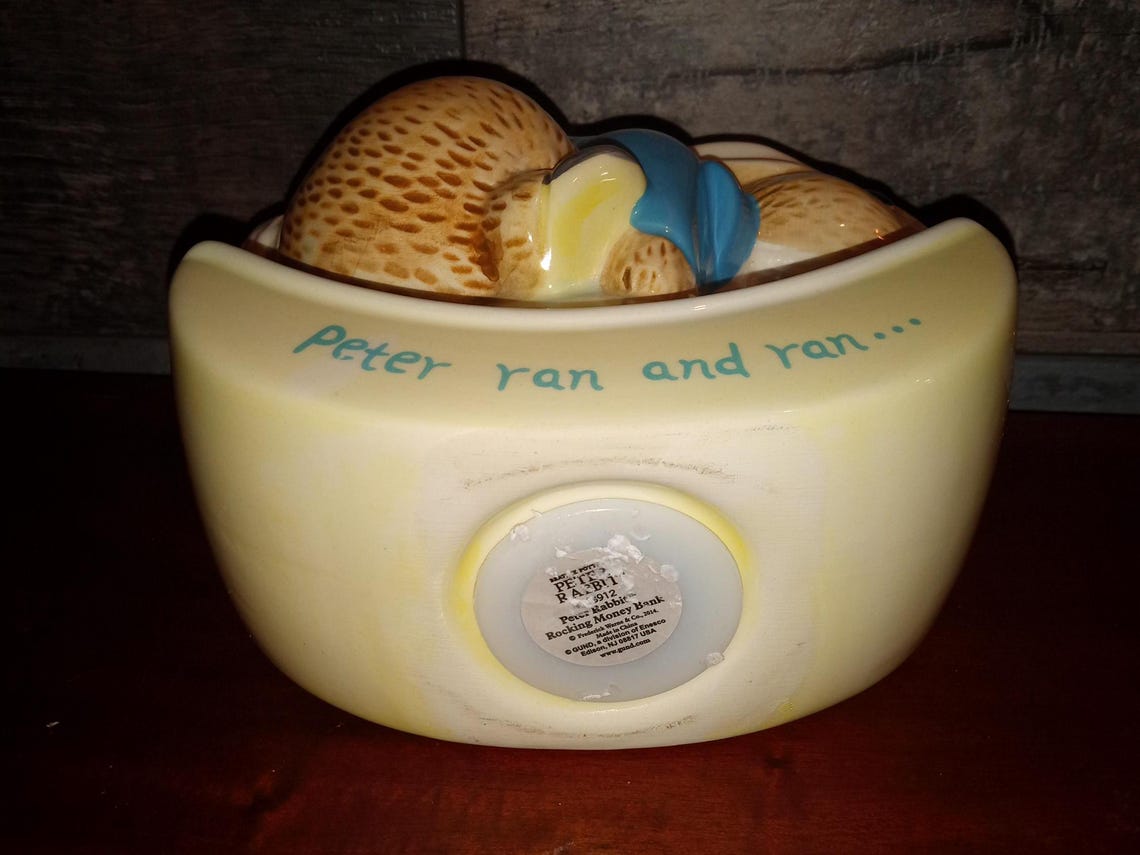 Beatrix Potter Peter Ran and Ran Rocking Money Box Bank Collectible ...