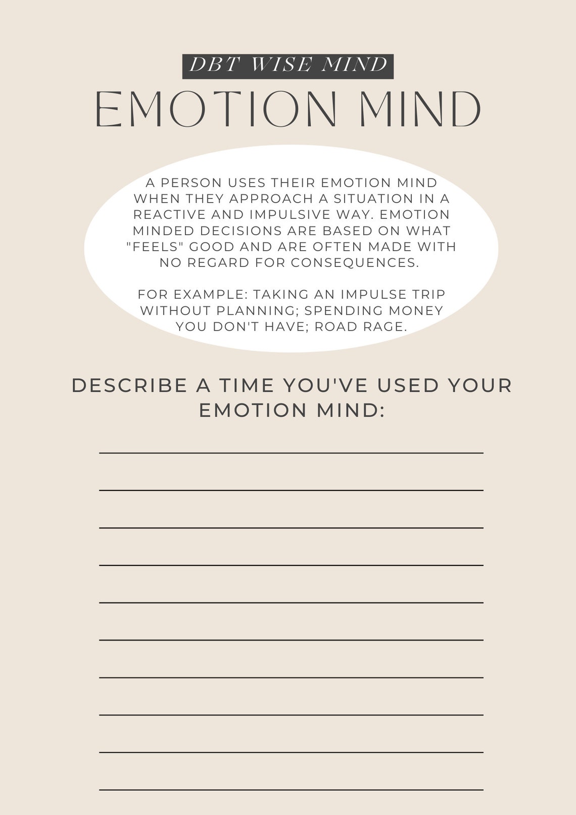 DBT Wise Mind Bundle - Etsy