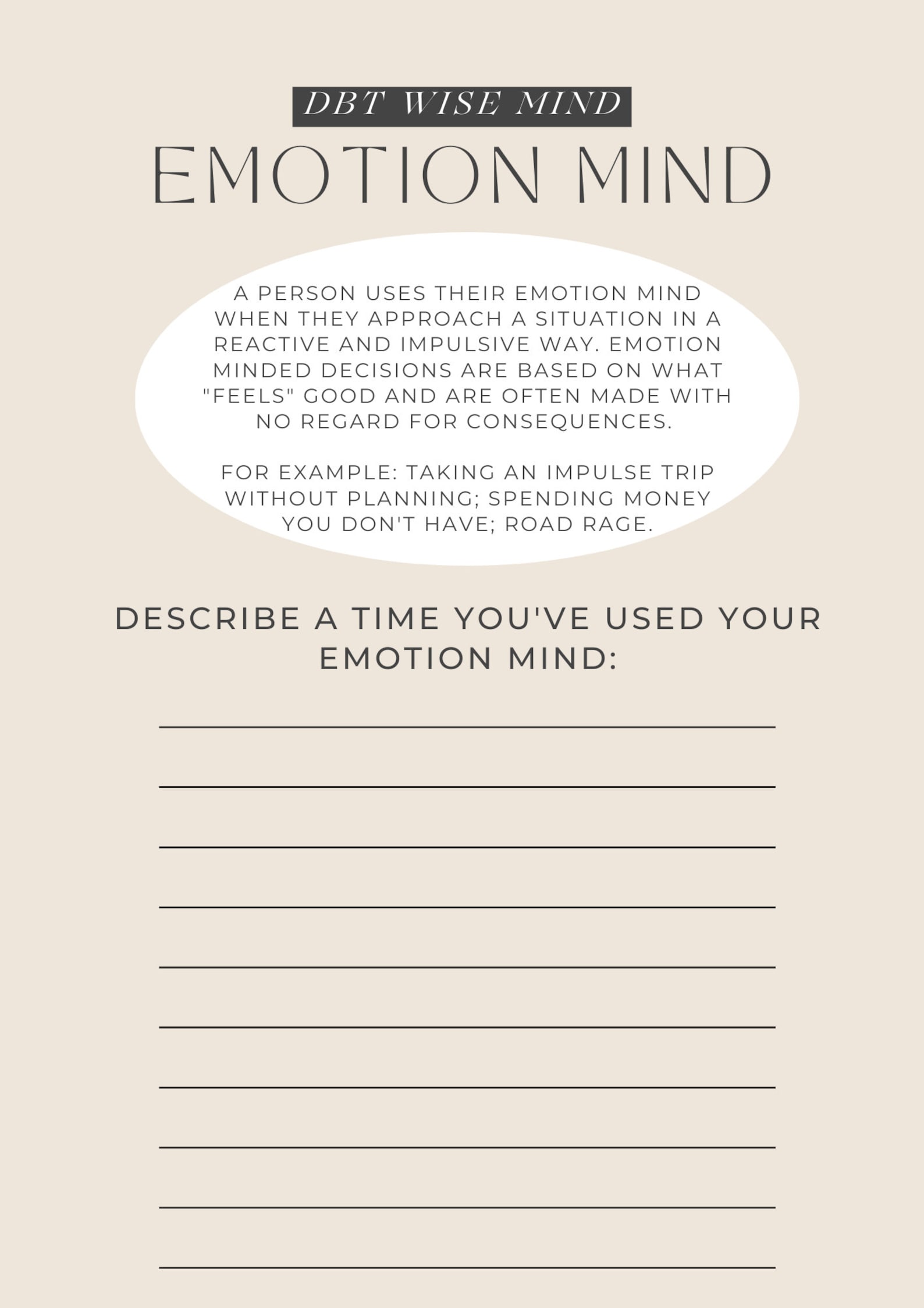 DBT Wise Mind Bundle - Etsy