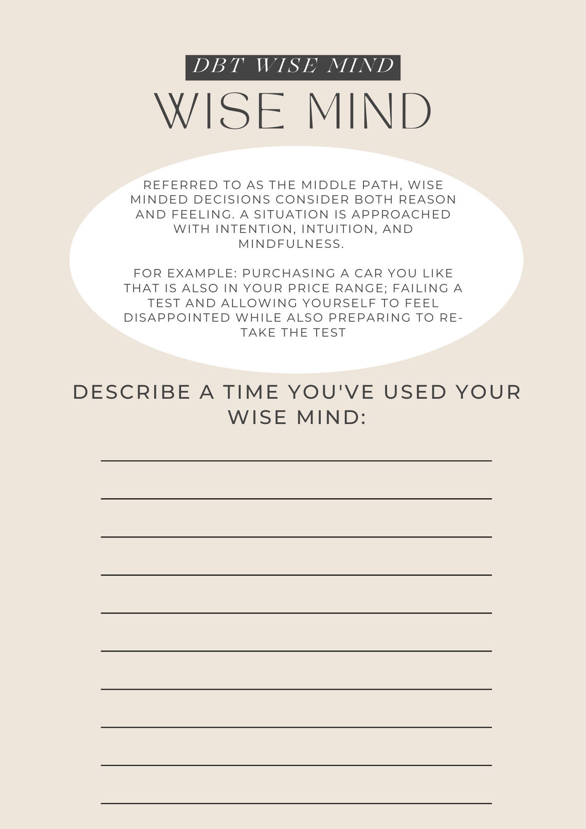 DBT Wise Mind Bundle - Etsy