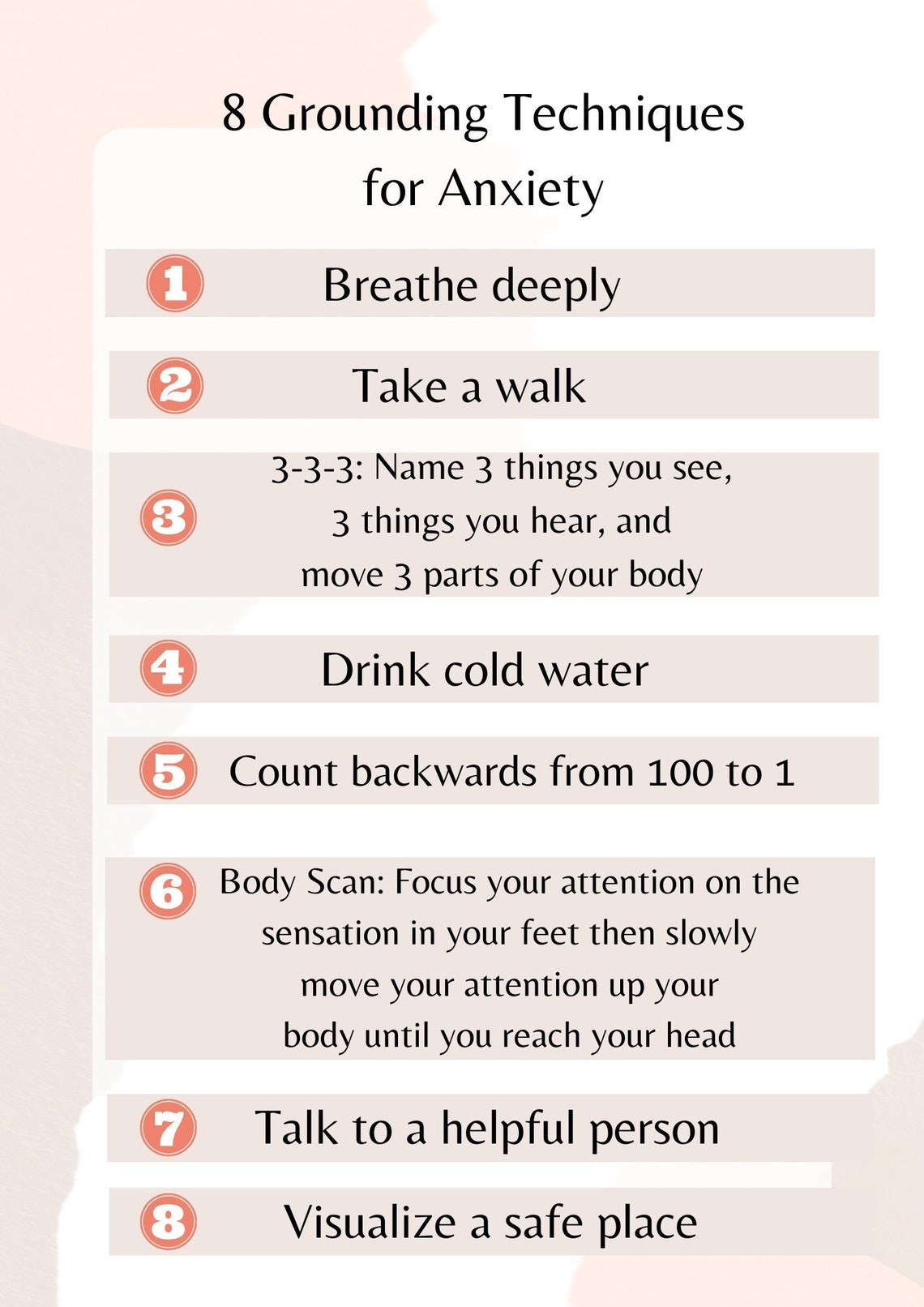8 Grounding Techniques for Anxiety - Etsy