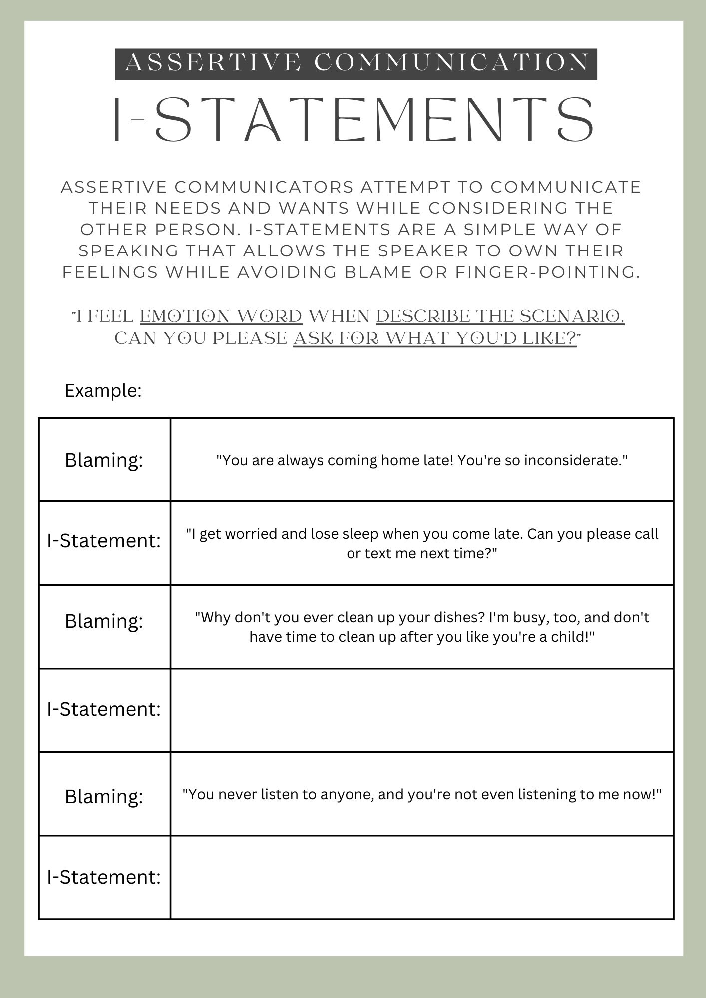 Assertive Communication - Etsy