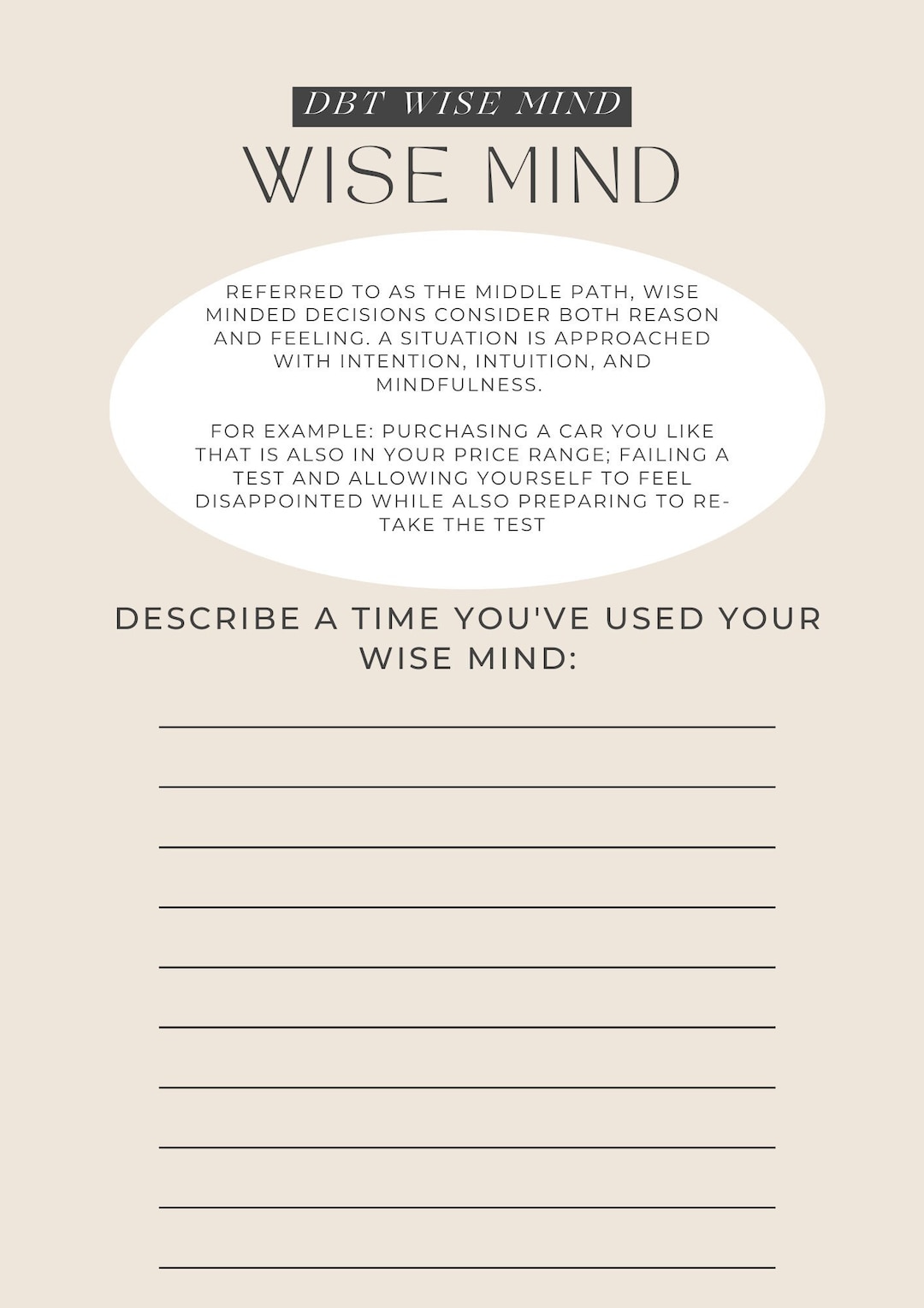 DBT Wise Mind - Etsy