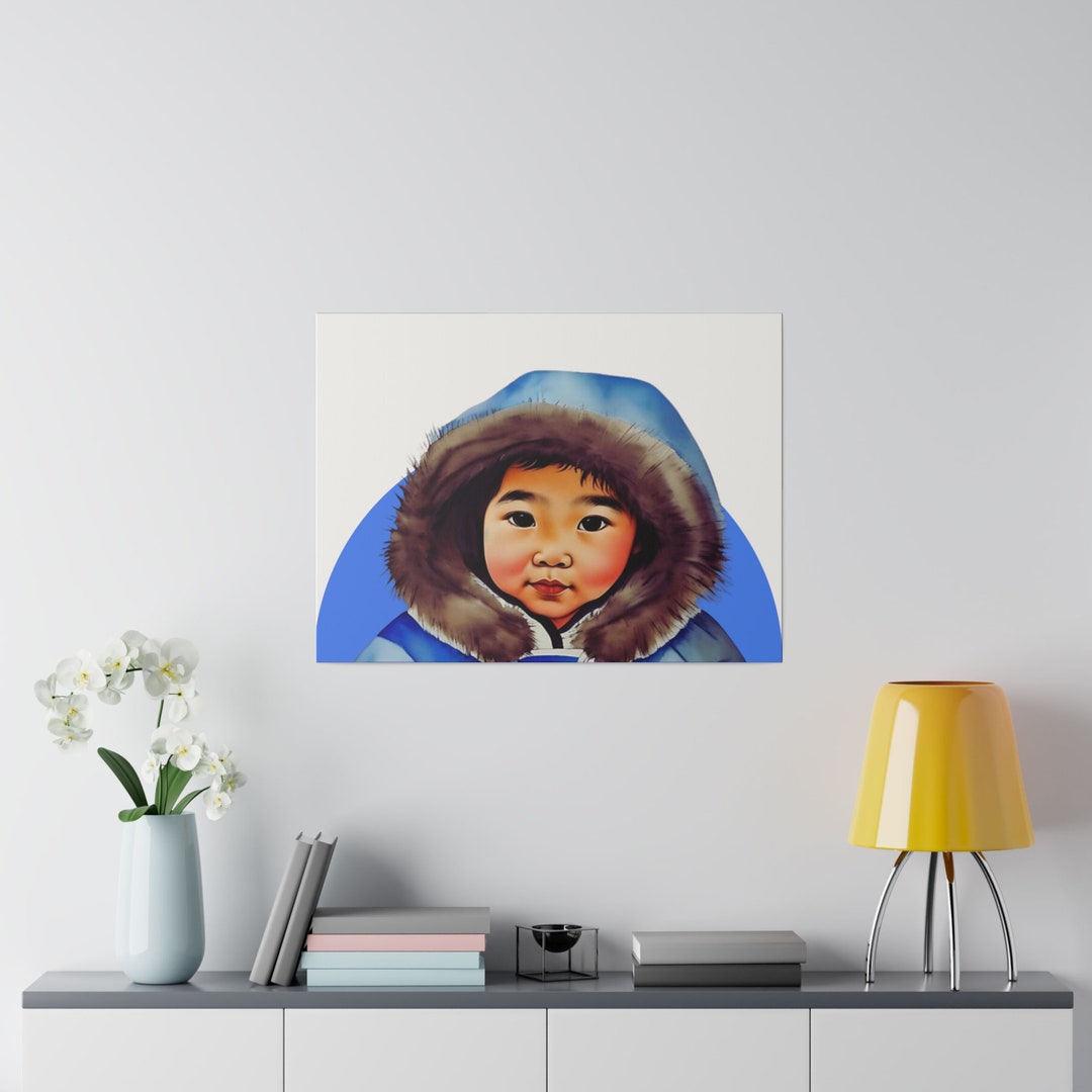 Inuit Little Boy - Canvas - Etsy