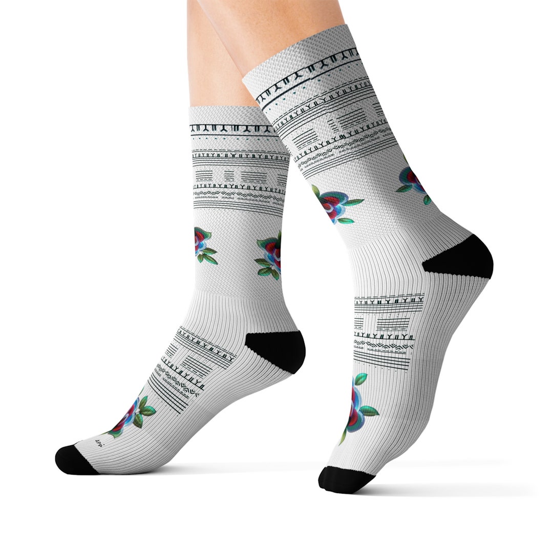 Inuit Flower Beeding - Woman Socks - Etsy