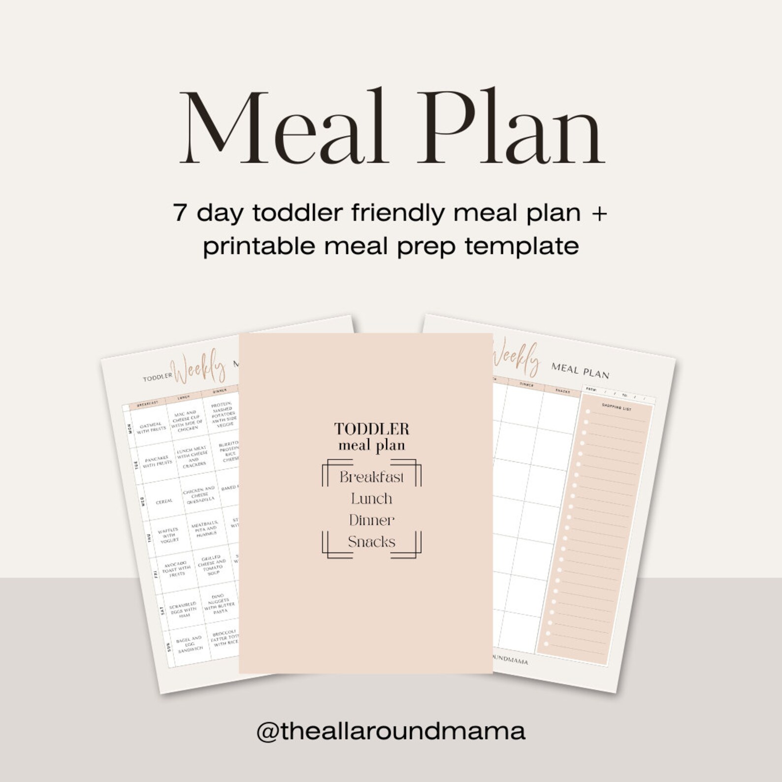 Toddler Meal Plan Template Kids Meal Plan Kids Template Toddler Meal ...