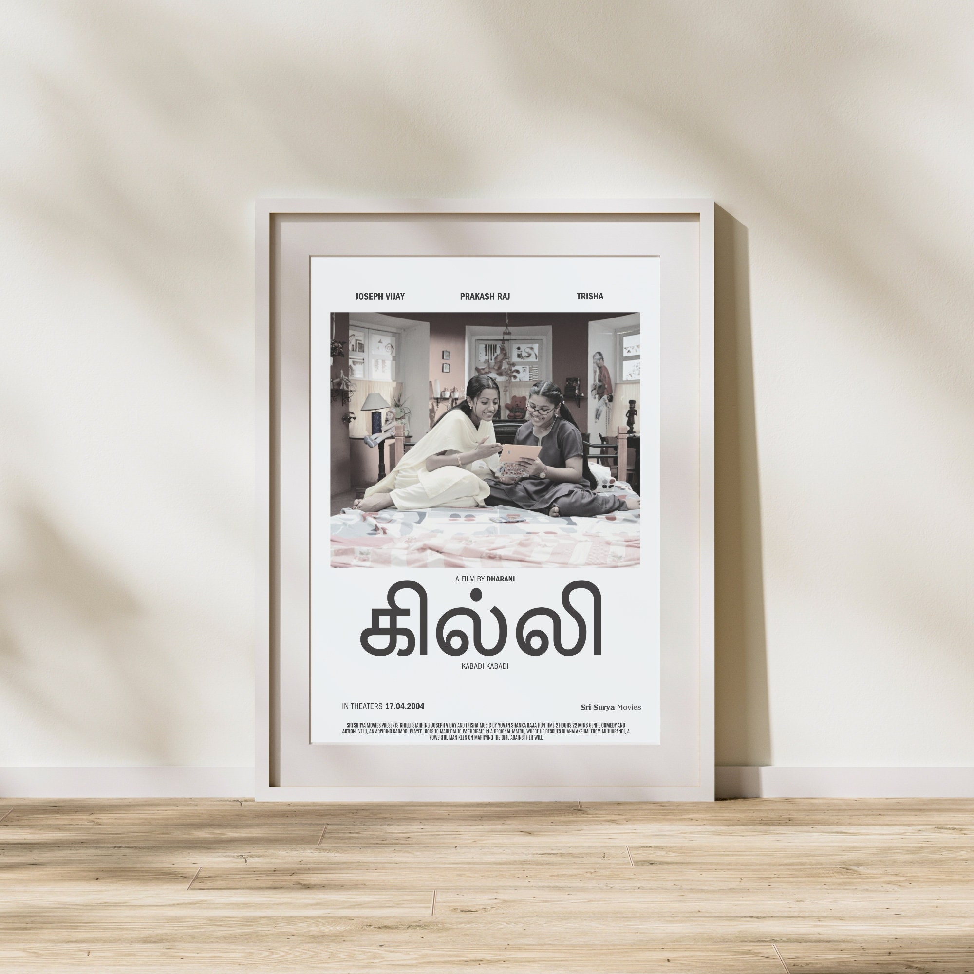 Ghilli Movie Poster Vijay Tamil Movie Poster A4 A3 High Definition ...