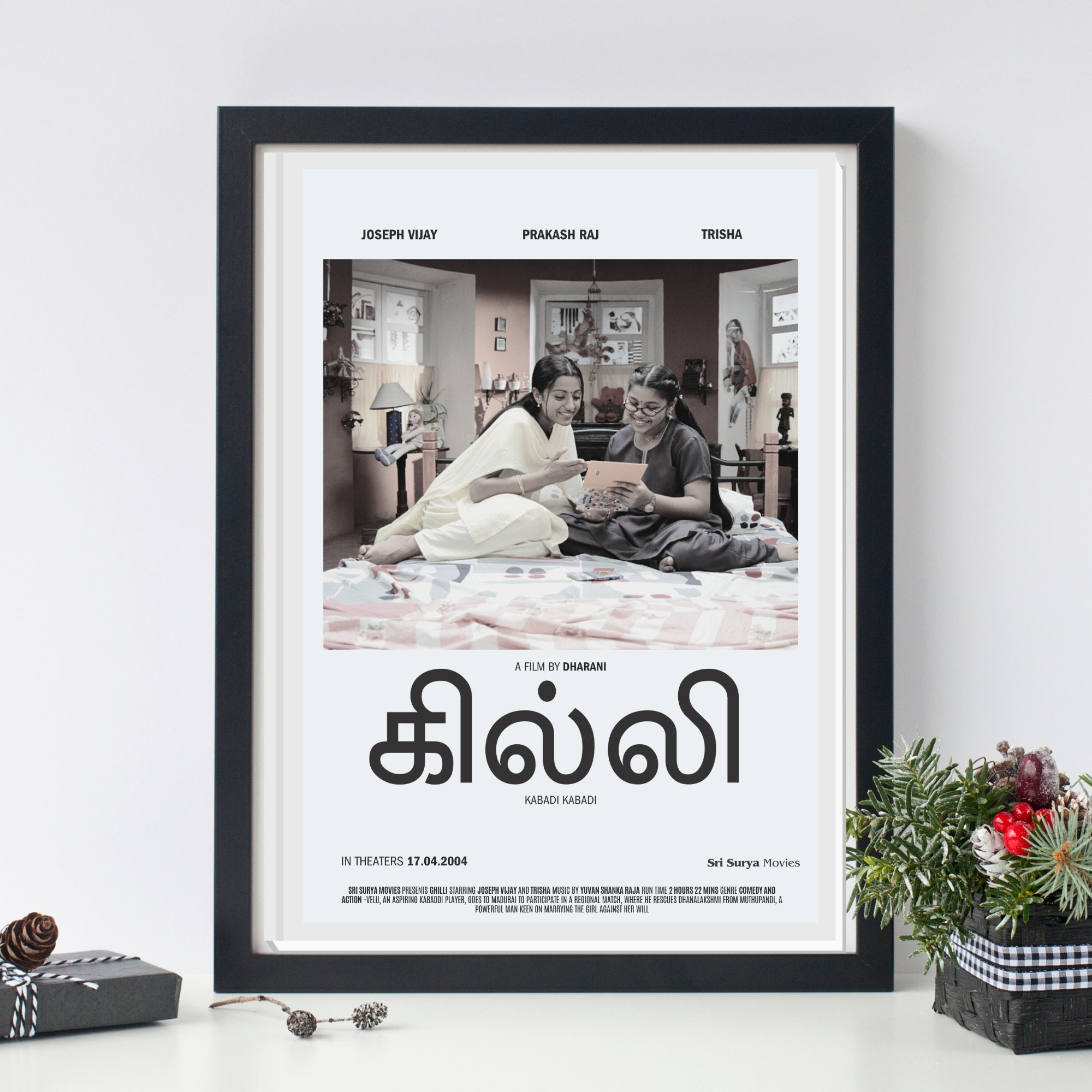 Ghilli Movie Poster Vijay Tamil Movie Poster A4 A3 High Definition ...