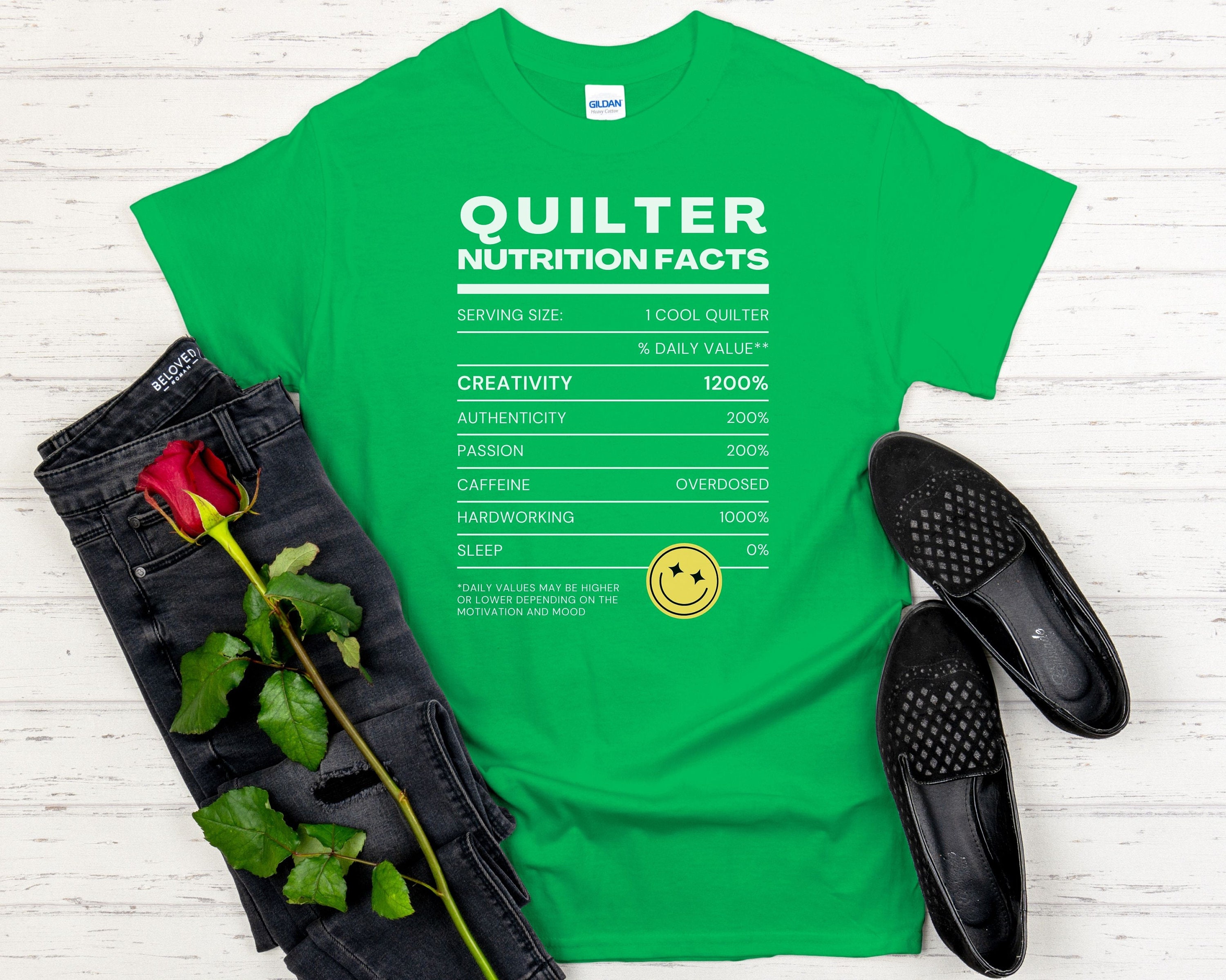 Quilter Nutrition Facts T-shirt, Fun Quilting Tshirt, Quilting Humor ...