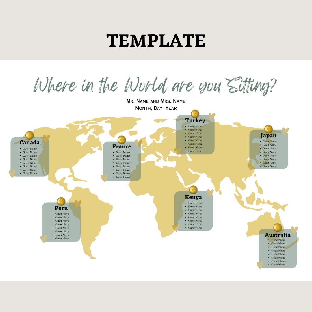 Map Seating Chart for Wedding Reception - Etsy