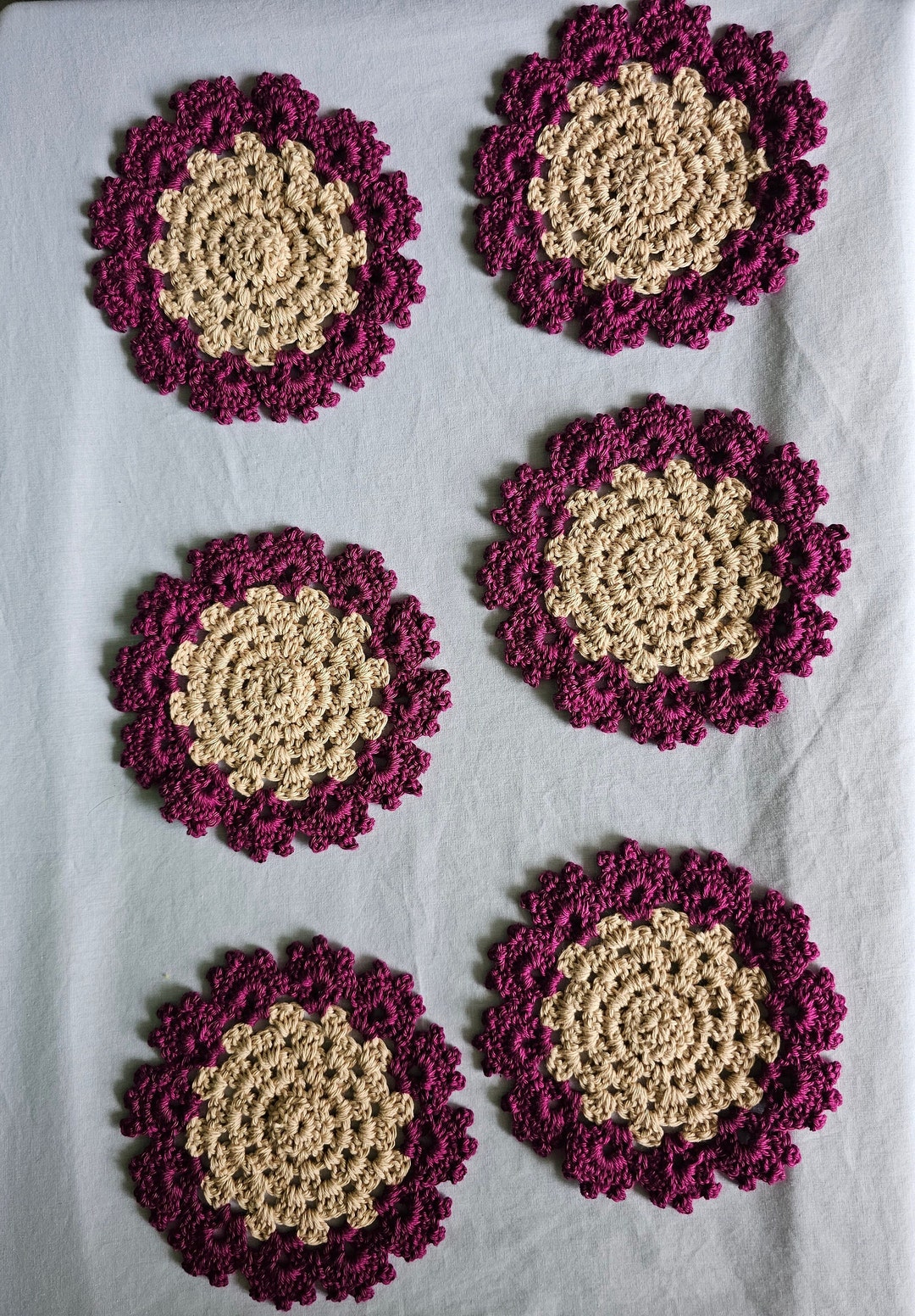 Handmade Crochet Coasters Set, Drink Coasters, Housewarming Gift - Etsy