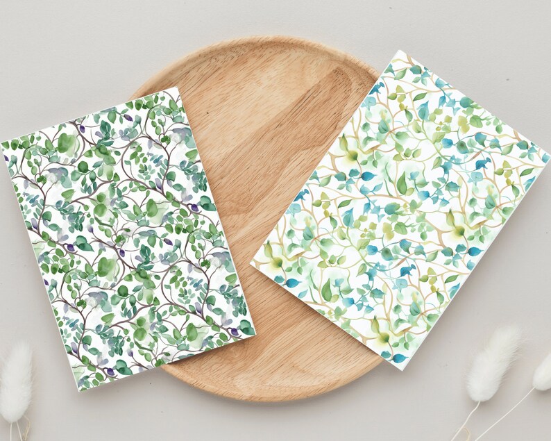 Watercolor Vines Seamless Digital Paper Journal Paper Floral Watercolor ...