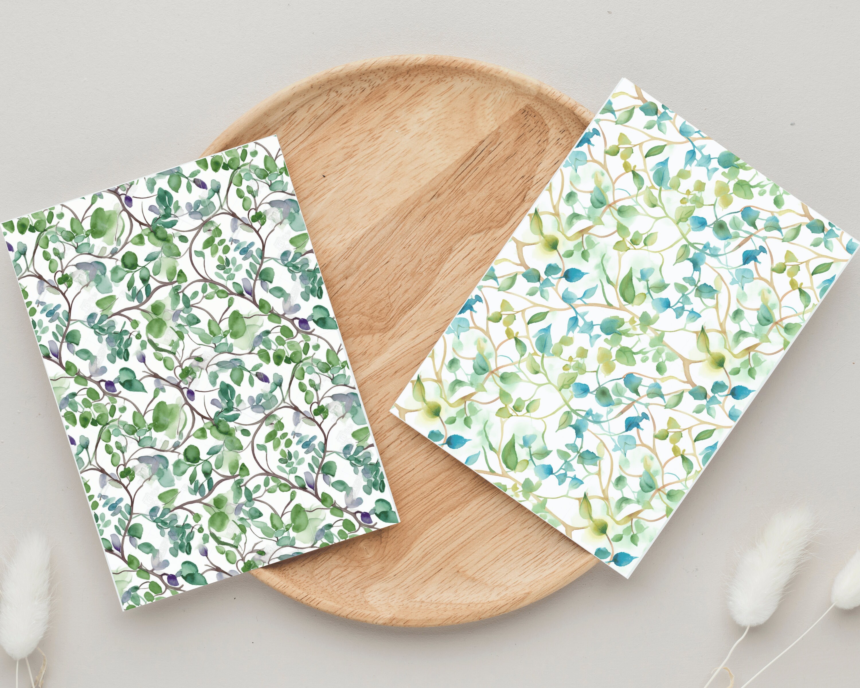 Watercolor Vines Seamless Digital Paper Journal Paper Floral Watercolor ...