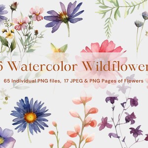 Watercolor Flower Bundle Clip Art Floral Clipart Wedding Clipart Summer ...