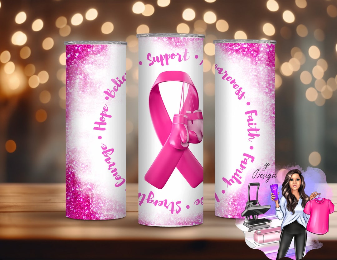 Breast Cancer Fight 20oz Tumbler Wrap - Etsy