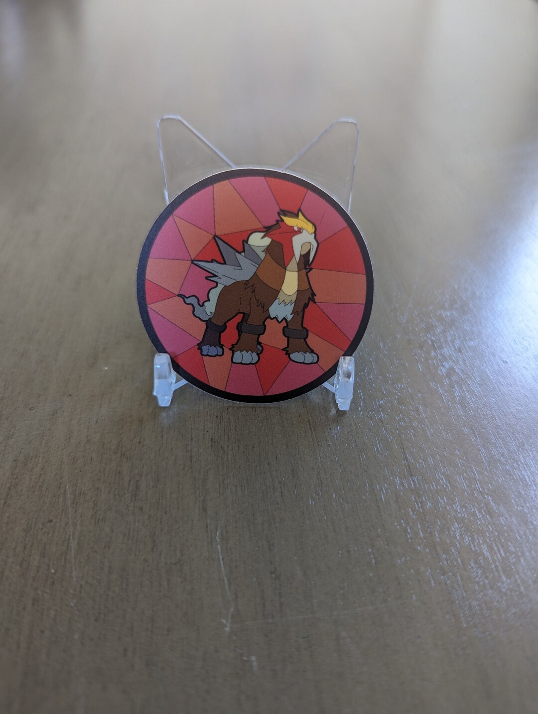 Entei Stained Glass Sticker - Etsy