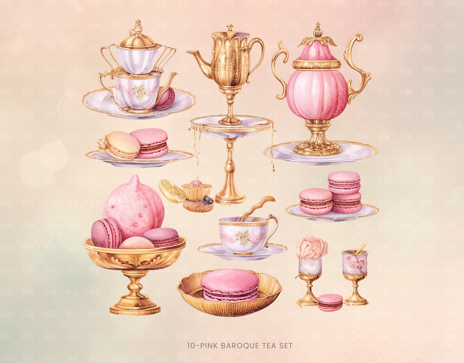 Watercolor Tea Party Clipart, High Tea Table Clipart Garden Tea Clip ...
