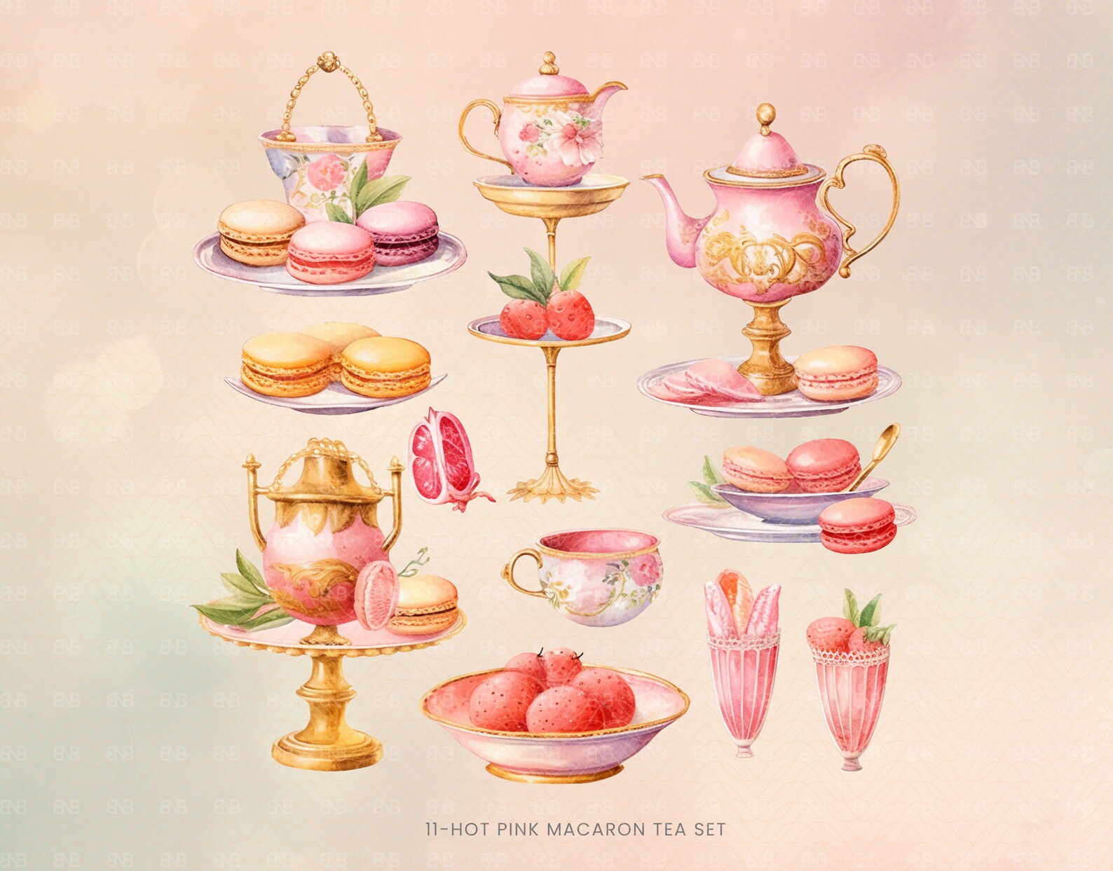 Watercolor Tea Party Clipart, High Tea Table Clipart Garden Tea Clip ...