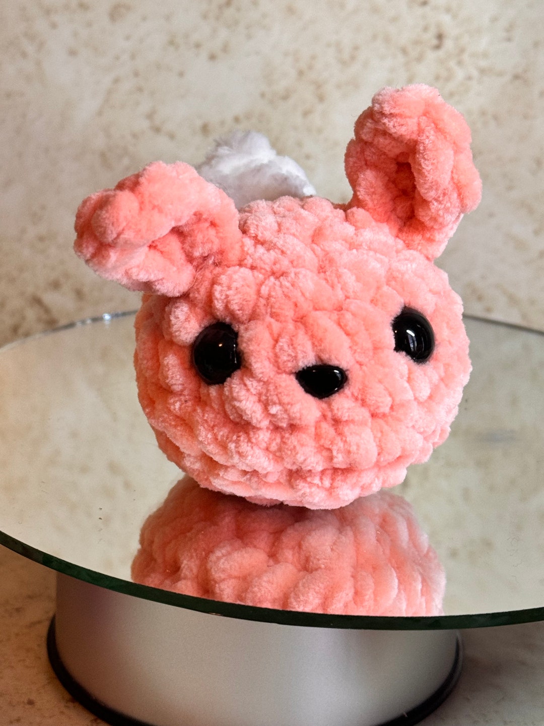 Miniature Crochet Pink Bunny - Handmade Cute Toy Plush Animal Amigurumi ...
