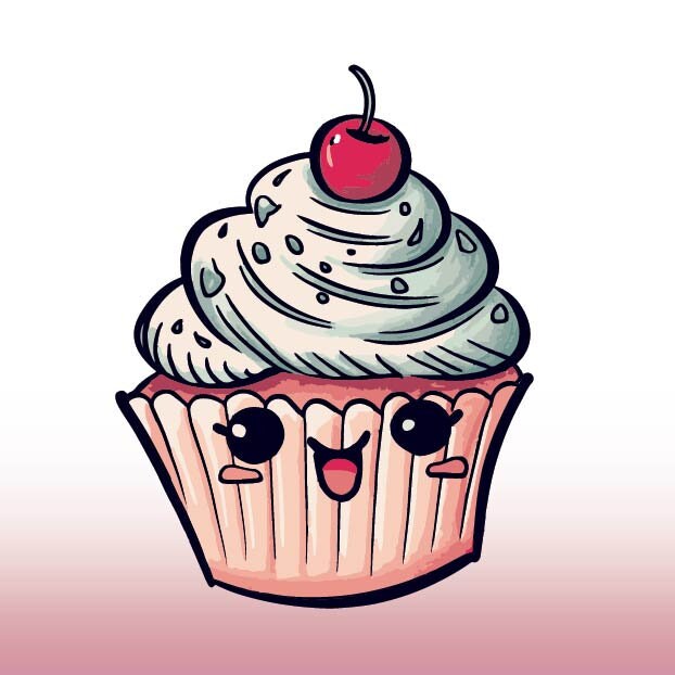Custom Full Vector Cupcake Character - Etsy