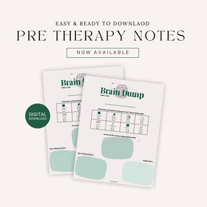 Therapy Notes, Therapy Session Log, Pre and Post Therapy Session Notes ...
