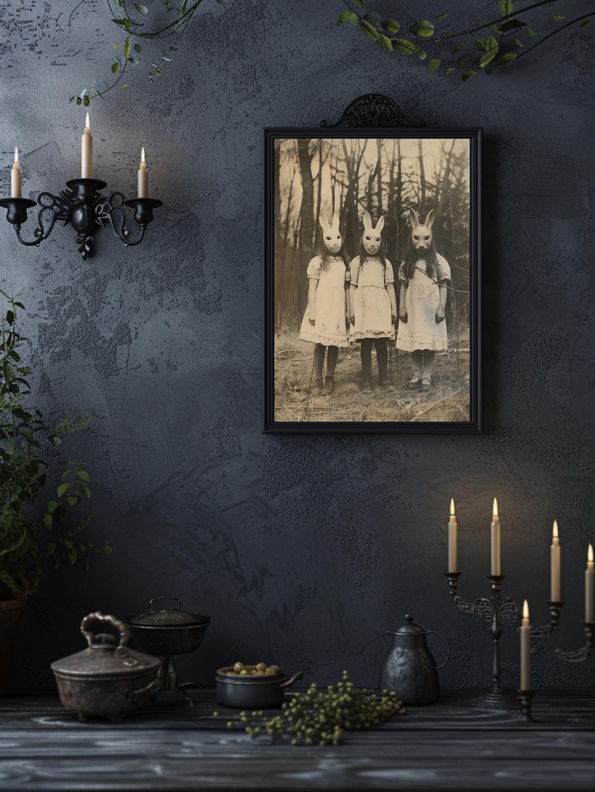 Forest Rabbit Cult, Vintage Photography, Art Poster Print, Dark ...