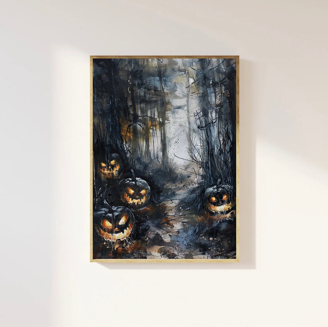 Doom Wood Halloween Art Print: Gothic Jack-o'-lanterns - Etsy