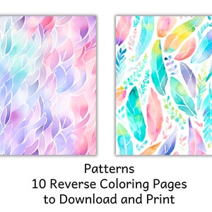 10 Captivating Patterns Reverse Coloring Pages Bundle for Mindful ...