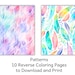 10 Captivating Patterns Reverse Coloring Pages Bundle for Mindful ...