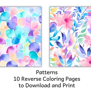 10 Captivating Patterns Reverse Coloring Pages Bundle for Mindful ...