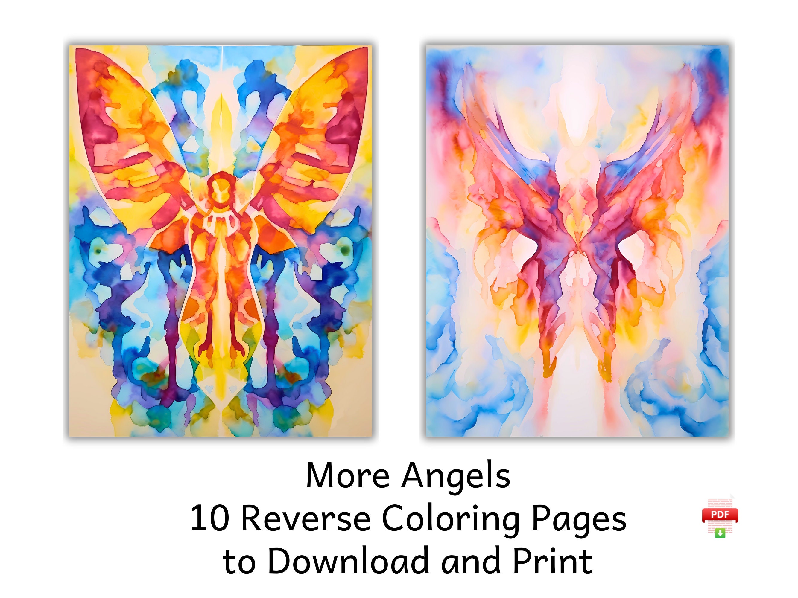 Sacred Forms: 10 Divine Reverse Coloring Pages Bundle, Downloadable PDF ...